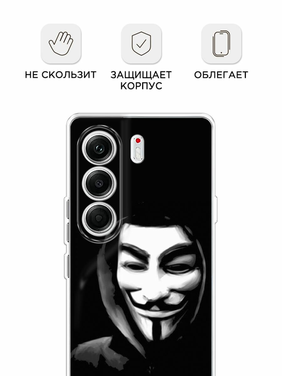 Чехол на Tecno Camon 40 Pro / Текно Камон 40 Про с принтом "Анонимус" — фото 1