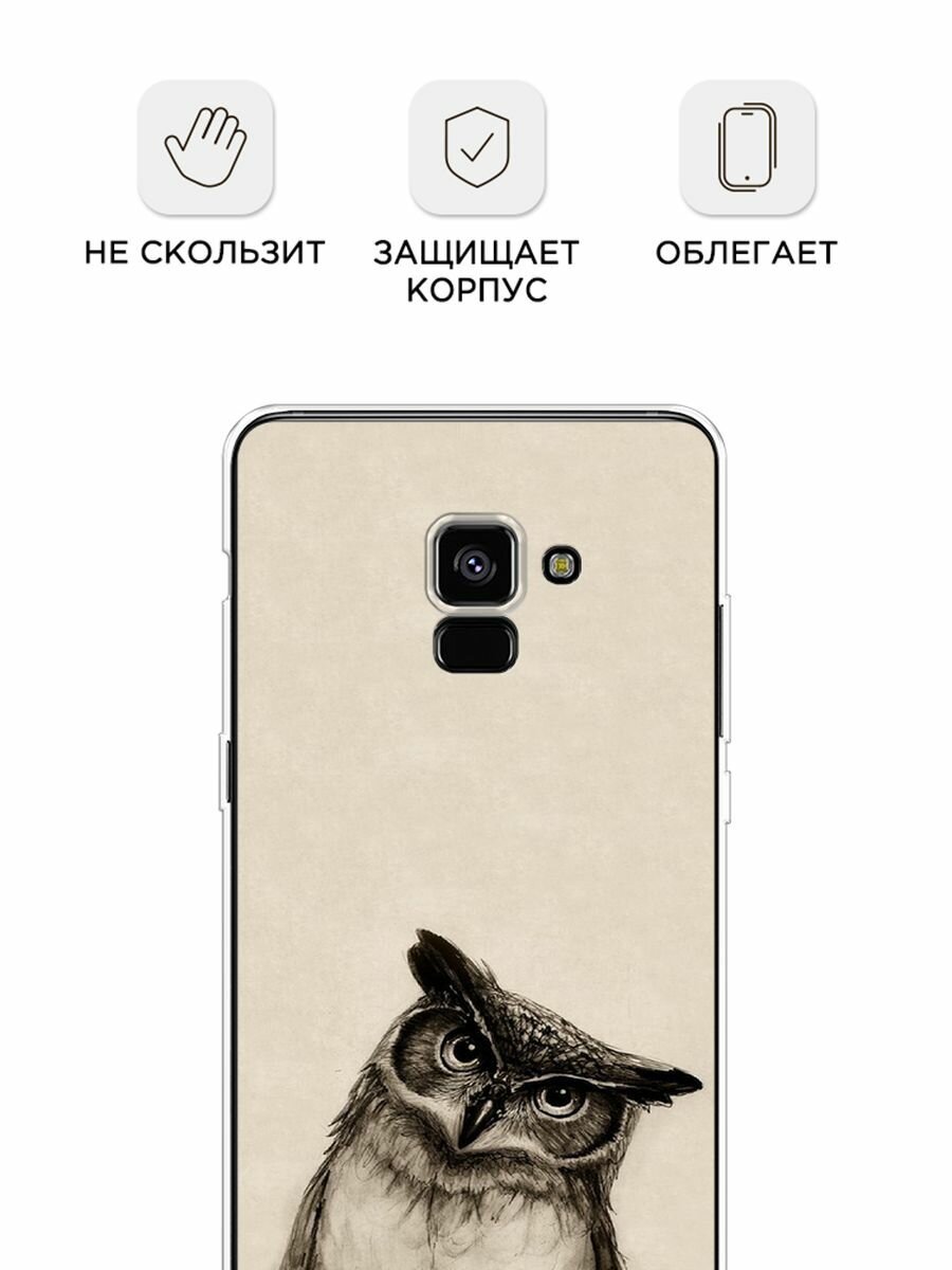 Чехол на Samsung Galaxy A8 + / Самсунг Галакси А8 Плюс 2018 с принтом "Сова" — фото 1