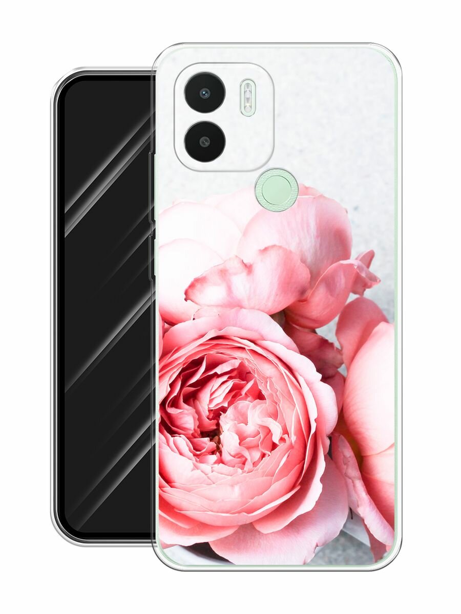 Чехол на Xiaomi Redmi A1+/Redmi A2+/Poco C51/C50 / Редми A1+ с принтом "Пионы на белом" — фото 1