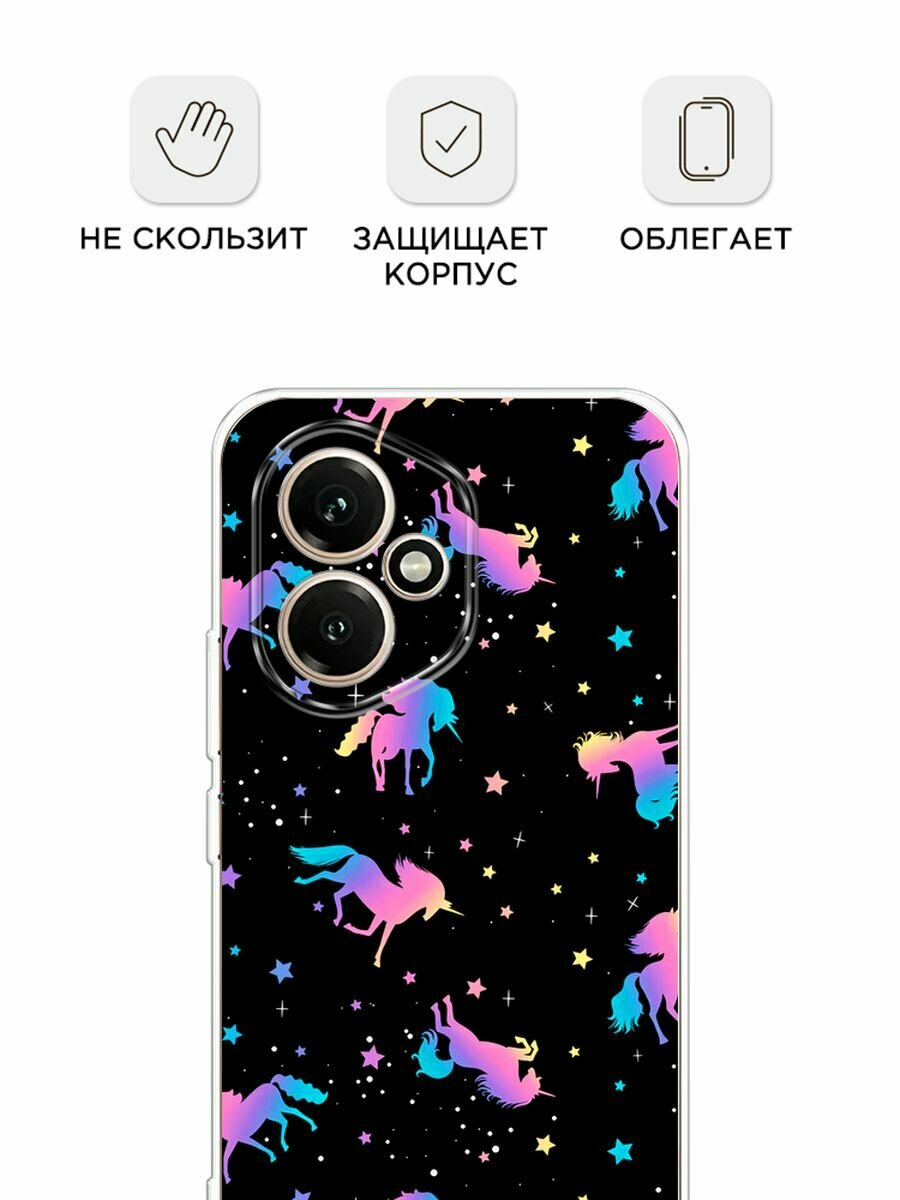 Чехол на Honor 400 / Хонор 400 с принтом "Единороги градиент" — фото 1