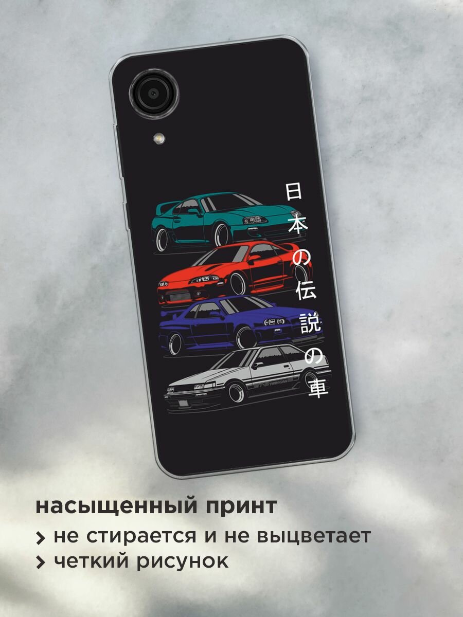 Чехол на Samsung Galaxy A03 Core / Самсунг Галакси А03 Core с принтом "JDM Legend cars" — фото 1