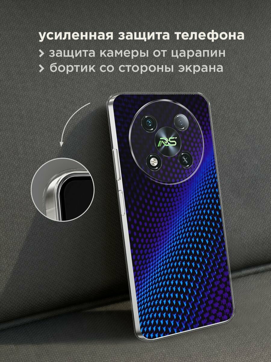 Силиконовый чехол на Itel RS4 / Ител РС4 с принтом "Синий карбон" — фото 1
