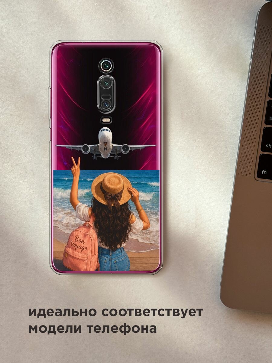 Чехол на Xiaomi Redmi K20/K20 Pro/Mi 9T/9T Pro / Сяоми Редми К20/K20 Pro/Mi 9T/9T Pro с принтом "Bon Voyage", прозрачный — фото 1