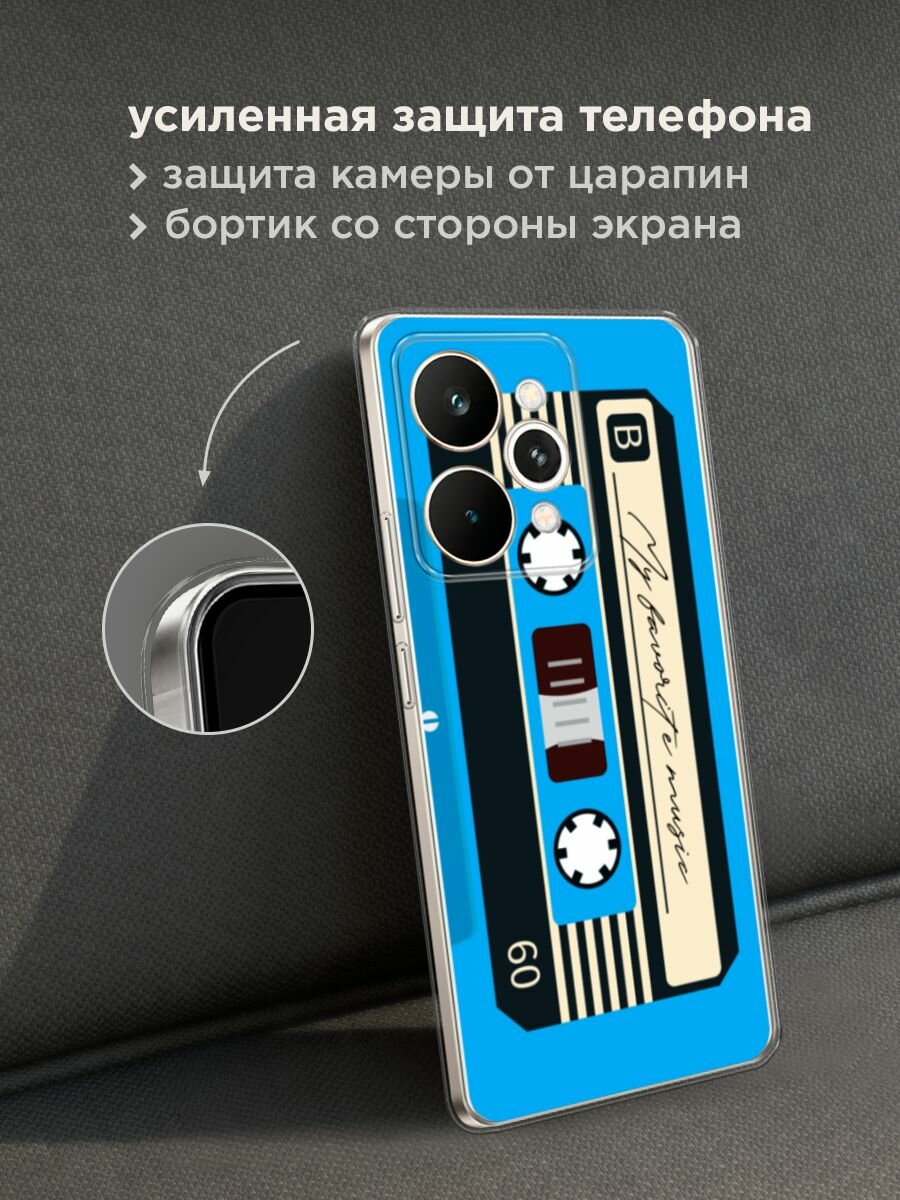 Чехол на Realme 15 Pro / Реалми 15 Про с принтом "Синяя кассета" — фото 1
