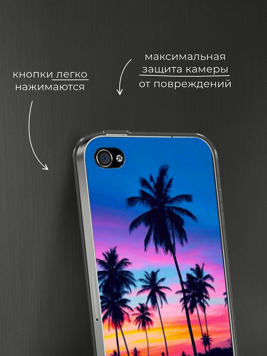 Силиконовый чехол на Apple iPhone 4/4S / Айфон 4/4S с принтом "Закат 5" — фото 1
