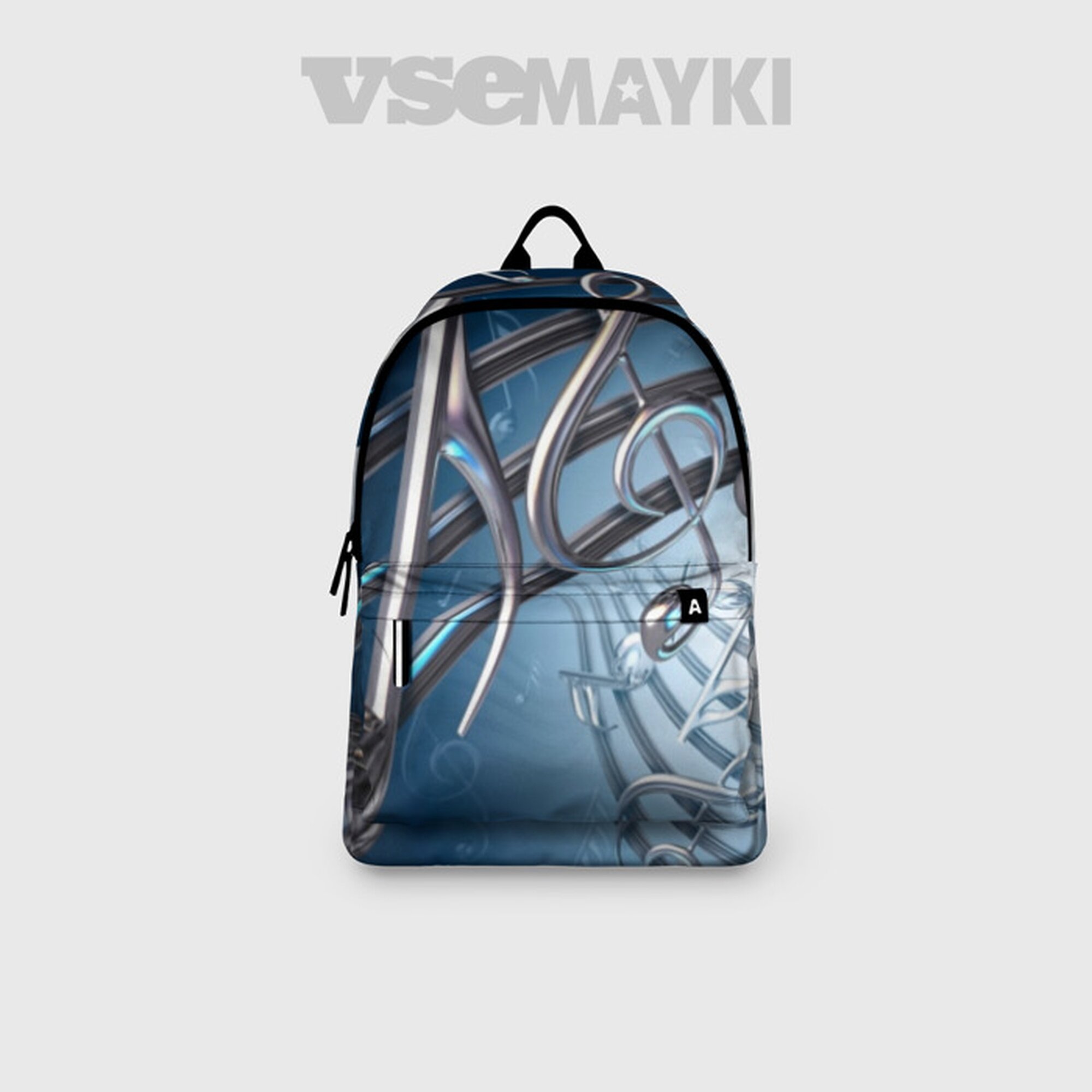 Рюкзак VseMayki с принтом Металлические ноты, One size, белый