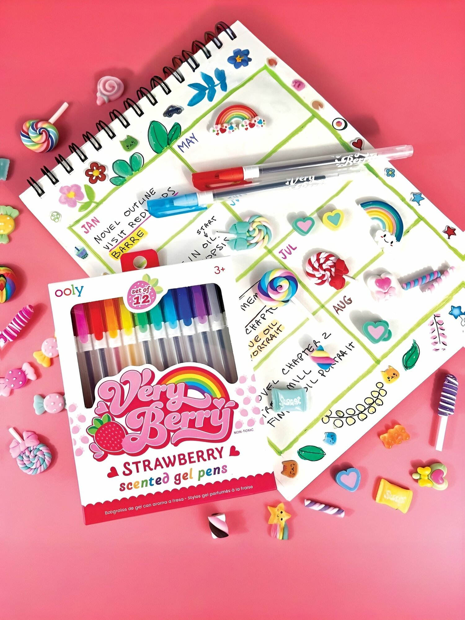 OOLY ароматические гелевые ручки с ароматом фруктов 12 цветов в наборе