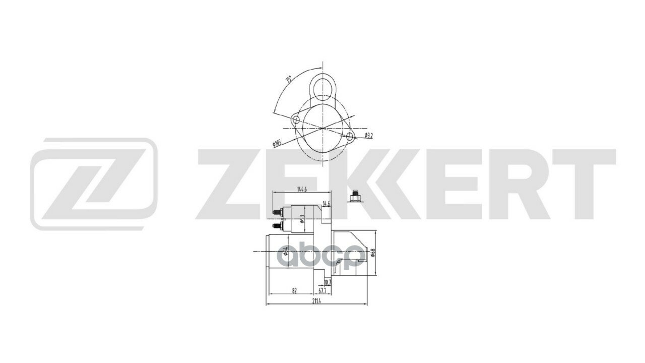 Стартер Chevrolet Cruze (J300) 09- Lacetti (J200) 05- Opel F G H J 91- Corsa A B 82- Zekkert арт. an-1076