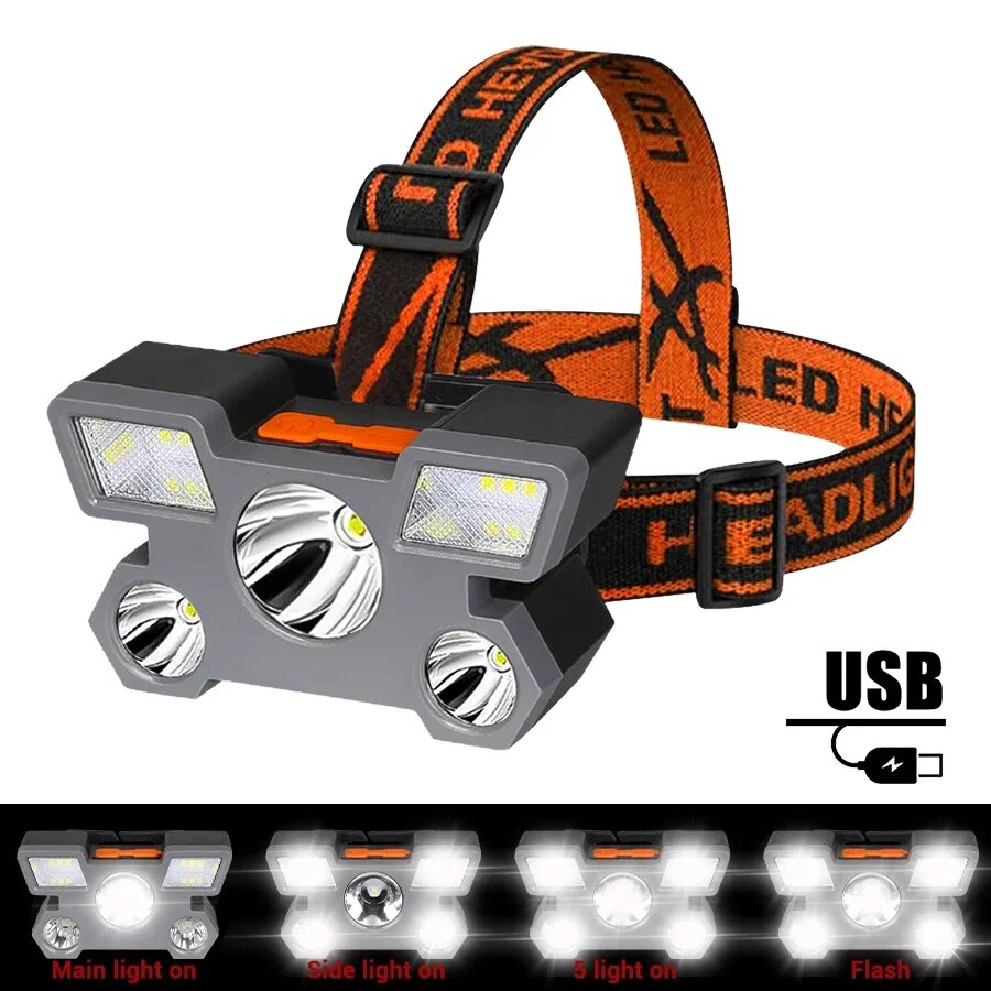 Налобный фонарь NEWBIRTH 5 LED, белый свет, New 5Led