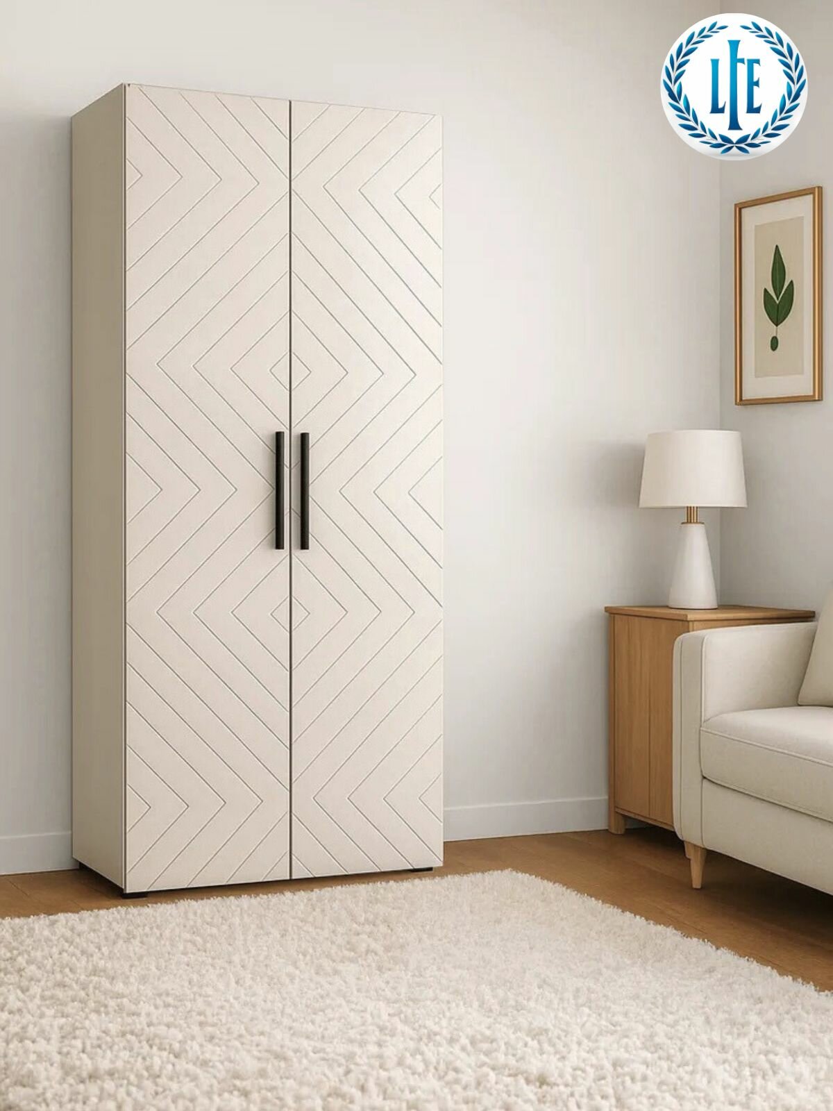 Шкаф 2-х створчатый Флэт кашемир, 90х50.6х223.6 см