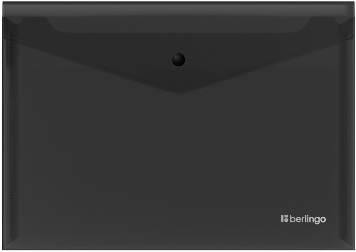 Папка-конверт Berlingo "No Secret", на кнопке, А4, 200 мкм, черная