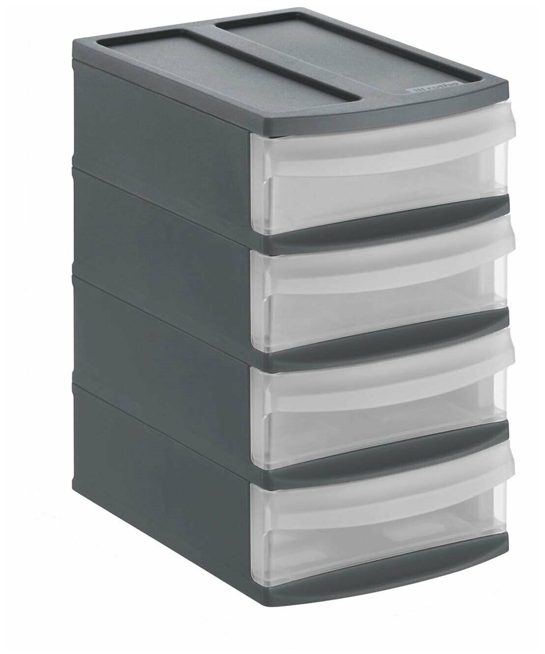Контейнер Rotho "Systemix", для хранения, полипропилен, серый, 4 отделения