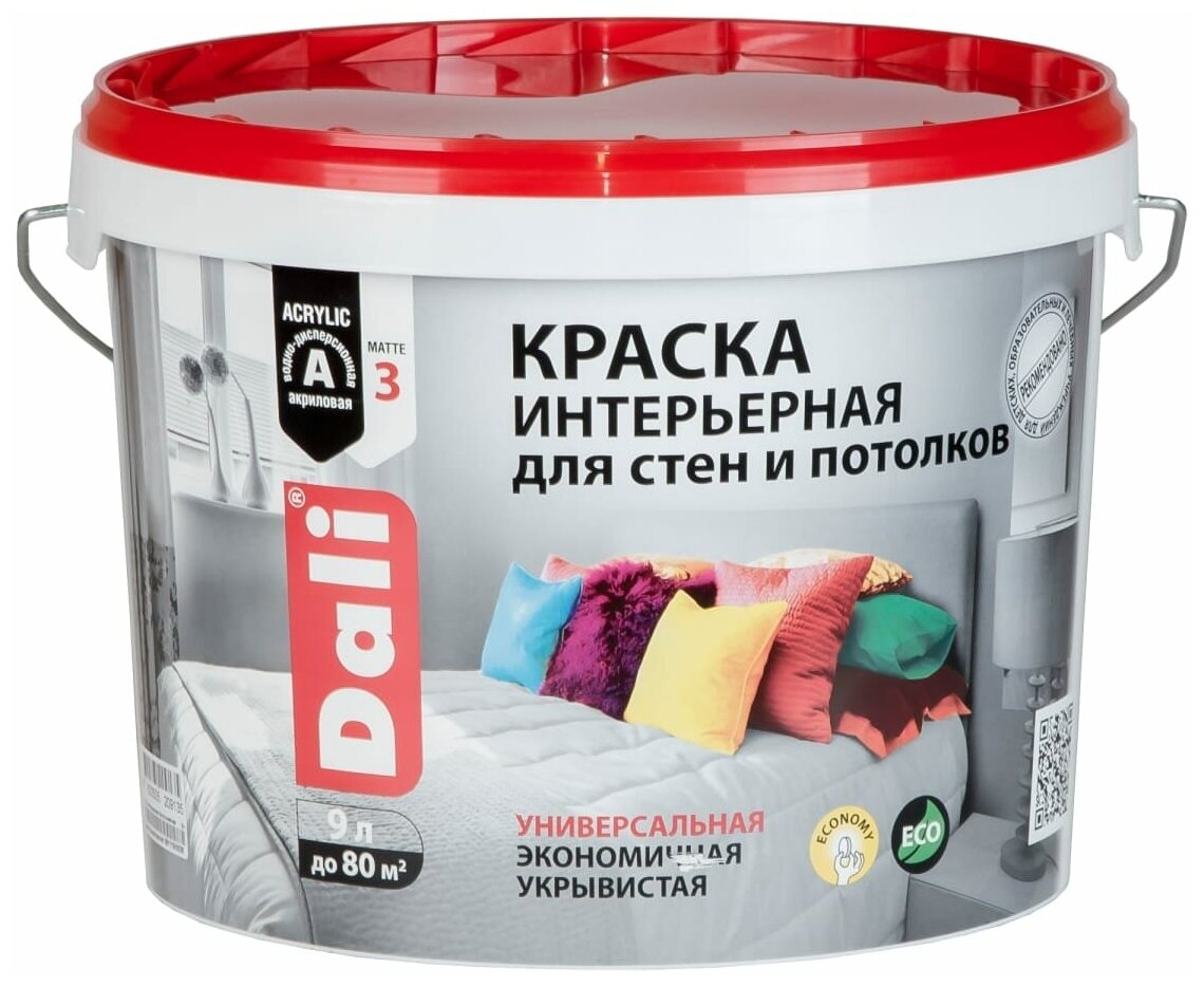 Характеристики модели Краска акриловая DALI Для стен и потолков ...