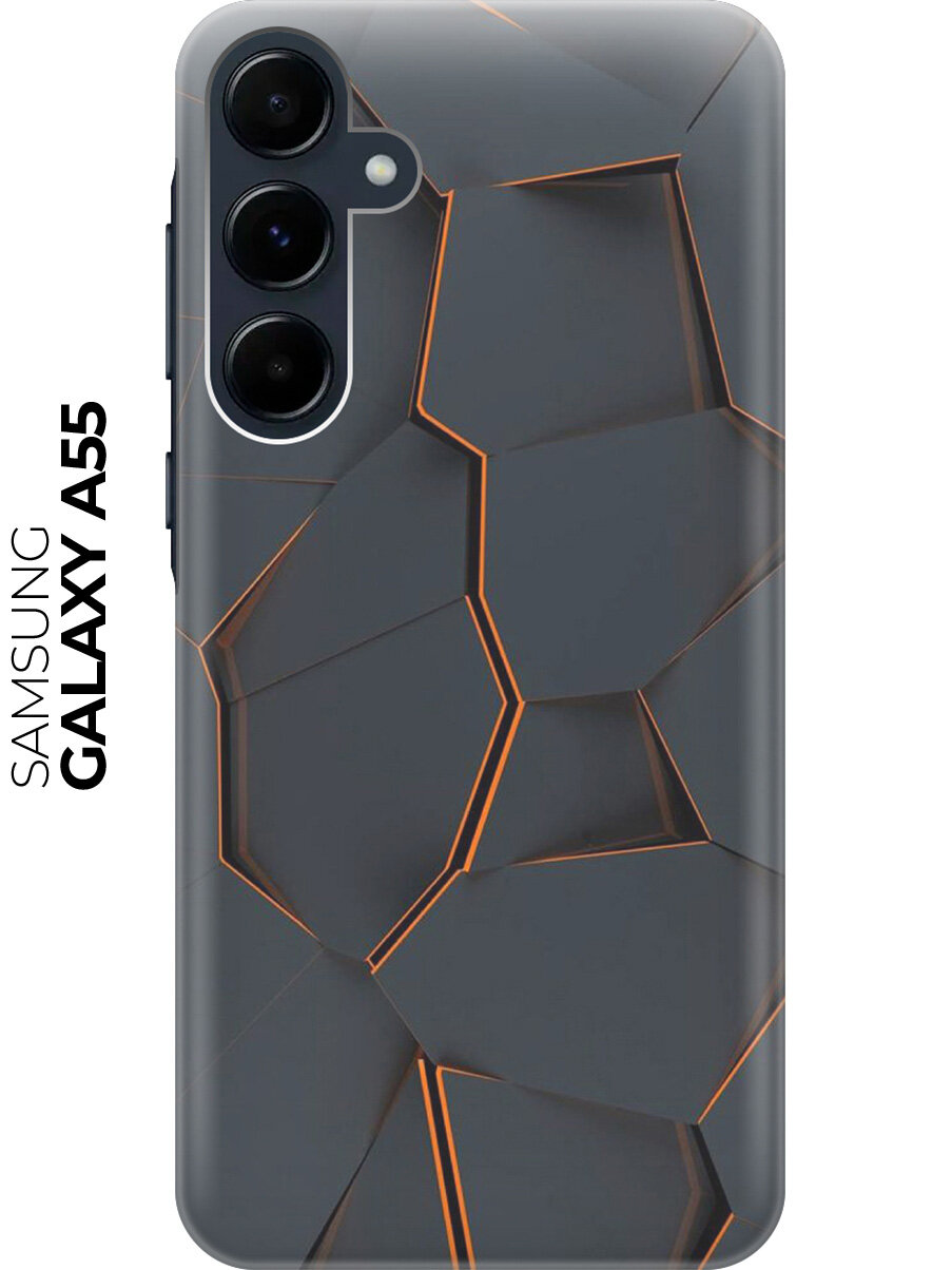 Силиконовый чехол на Samsung Galaxy A55 / Самсунг А55 с рисунком "Графитовый излом"