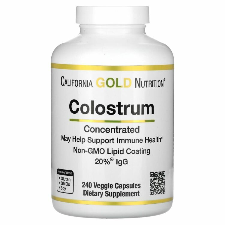 California Gold Nutrition, colostrum,(колострум) молозиво, 240 растительных капсул
