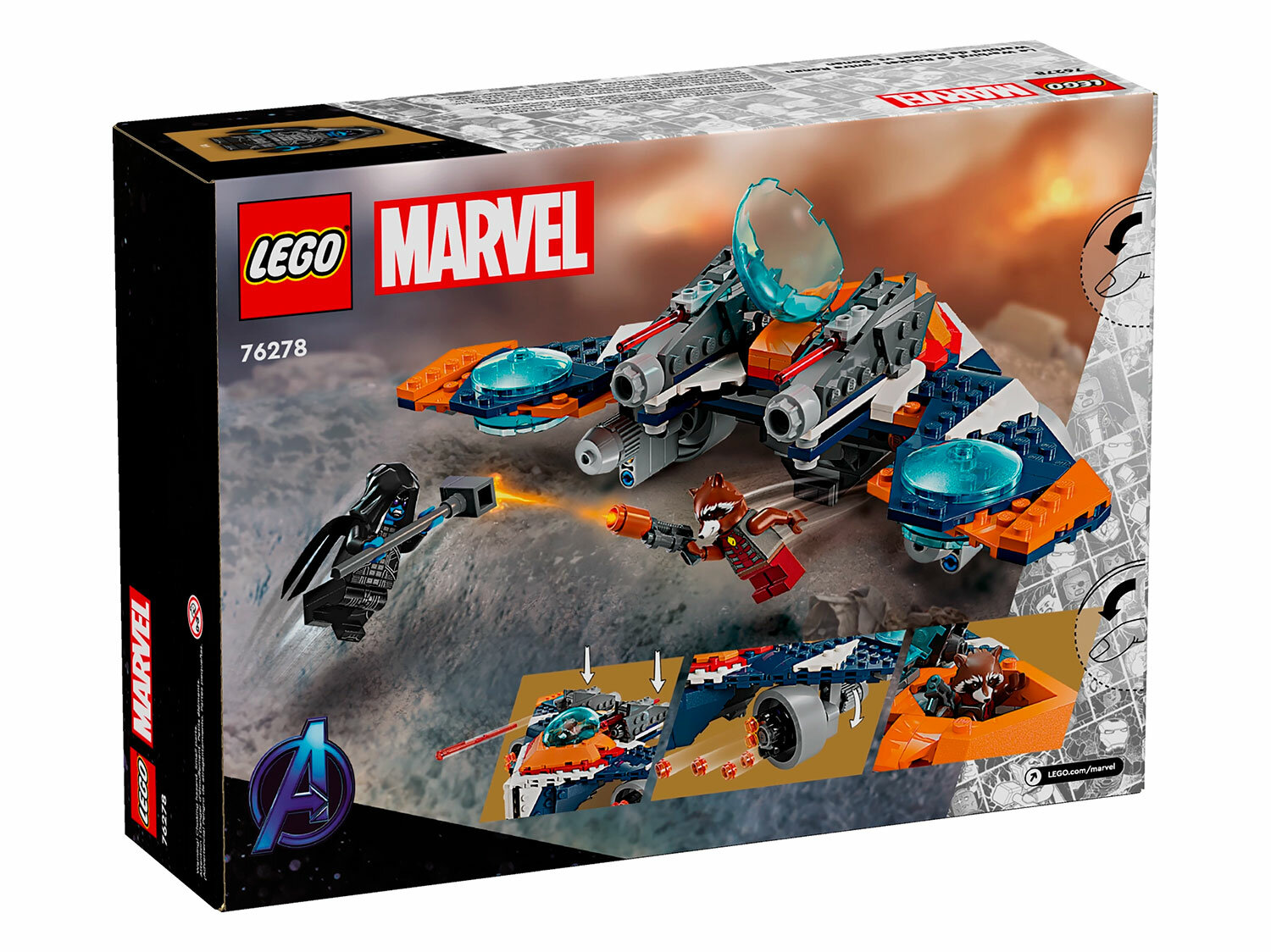 LEGO Marvel Super Heroes 76278 Боевая птица Ракеты против Ронана, 290 дет.