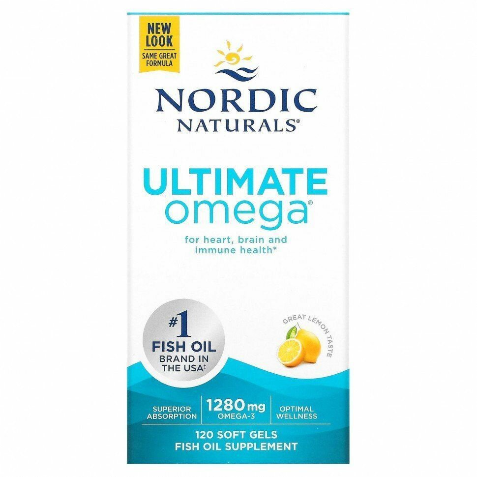 Nordic Naturals, Омега-3 Ultimate, 1280 мг, 120капсул