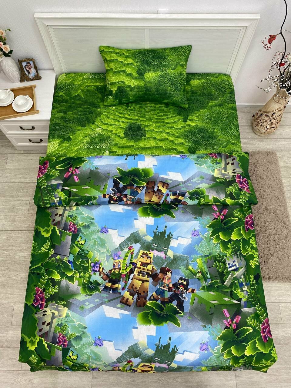 Постельное белье SOANA 1,5 спальное из бязи с хлопком, подарочная упаковка, гипоаллергенное