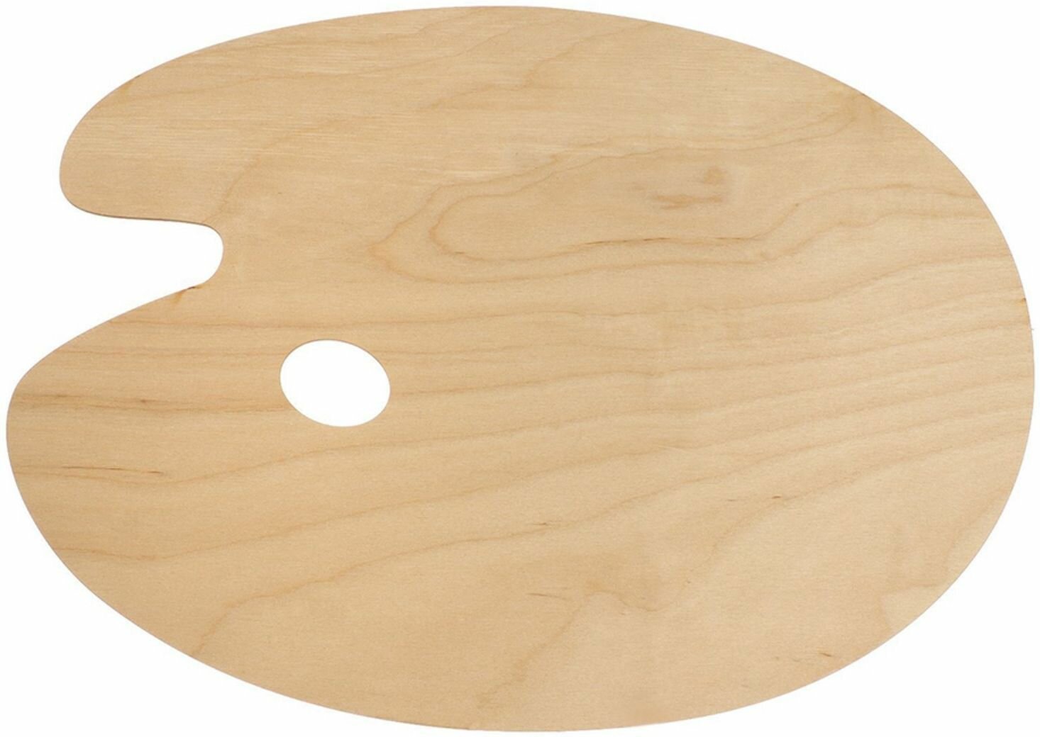 Палитра художественная для рисования, овальная деревянная доска для смешивания красок (гуаши, акрила и масла), размер 27 х 38 см