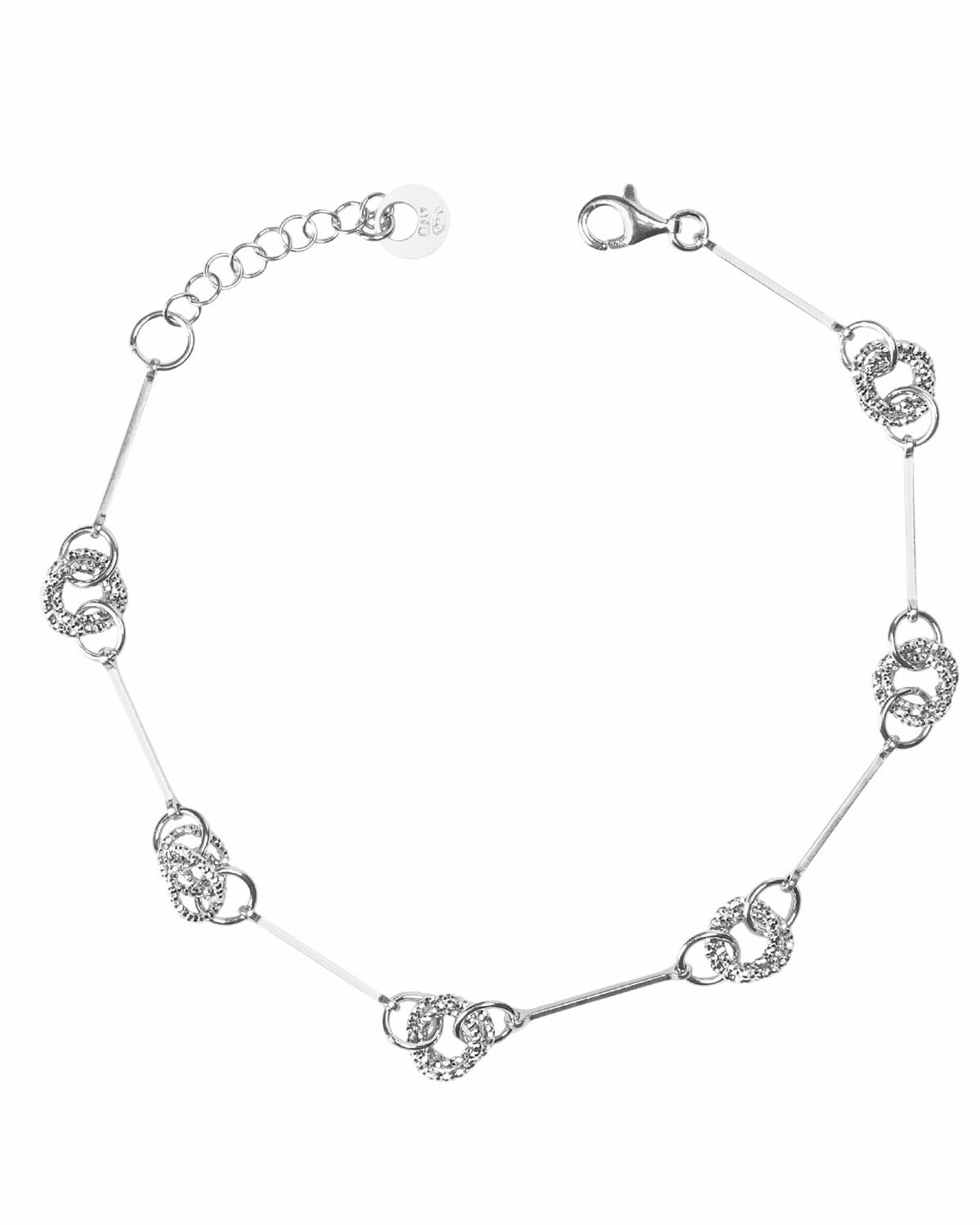 Браслет-цепочка, серебро, 925 проба, родирование