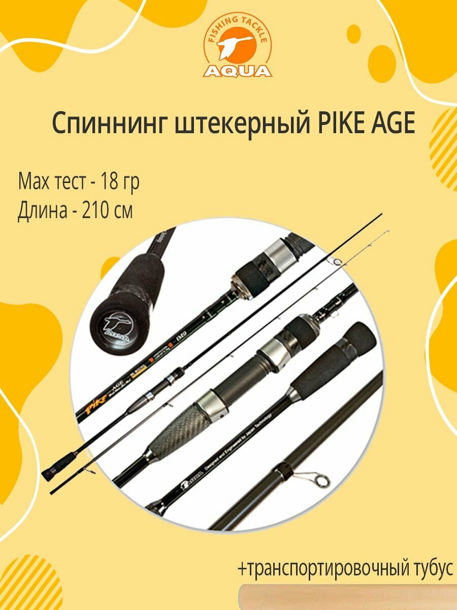 Спиннинг штекерный AQUA PIKE AGE 2,10m, 3-18g