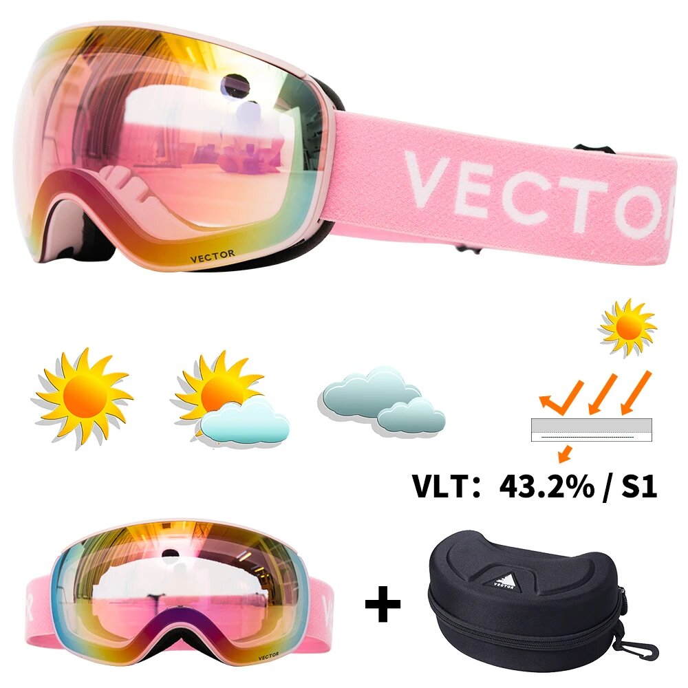 VECTOR лыжные очки для сноуборда UV 400 взрослые Color 1 n Case