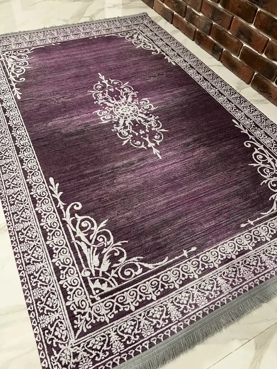 Коврик Natali's Carpet на пол в комнату, безворсовый, противоскользящий, 55x110 см, Турция