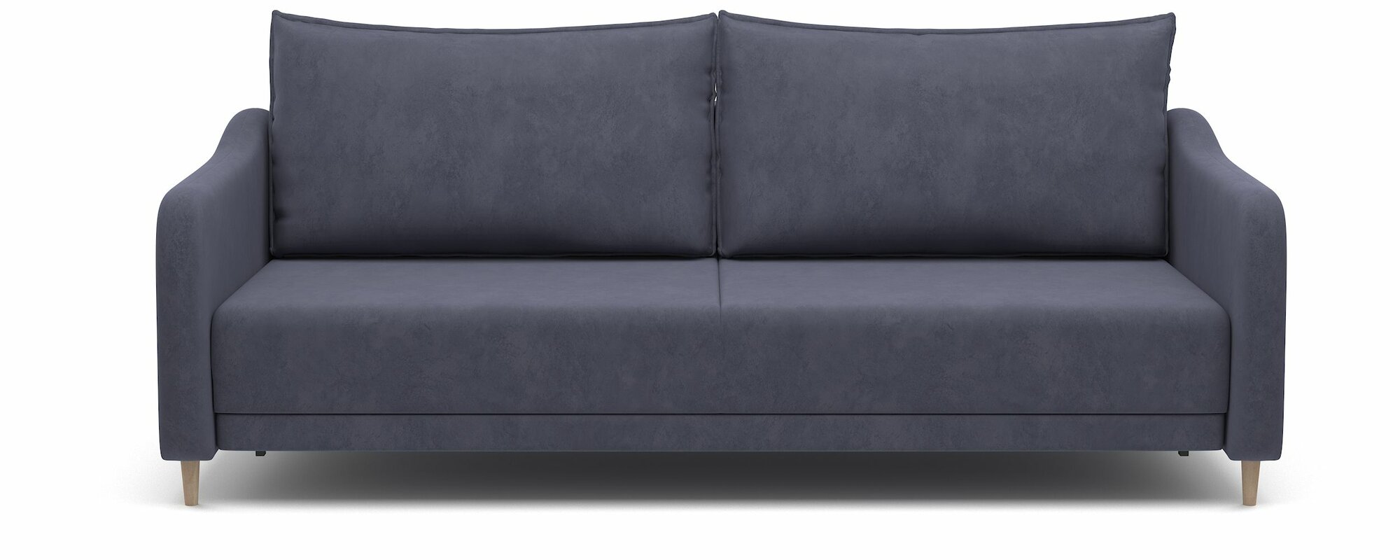 Прямой диван-кровать, раскладной PUSHE, Бьёрг, велюр, темно-серый Formula 998