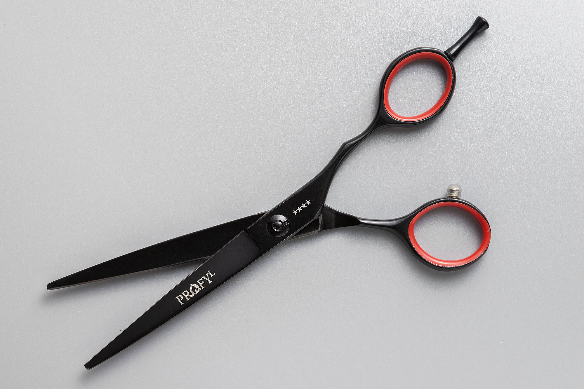 PROFYLAB (Profy-L)- Ножницы парикмахерские прямые 5.5" "Black&Red"