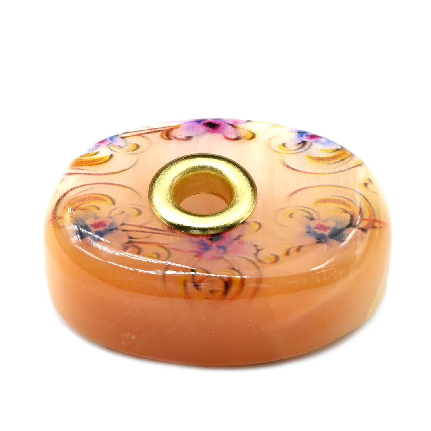 Подсвечник церковный из селенита овальный №7, 50*35*15мм