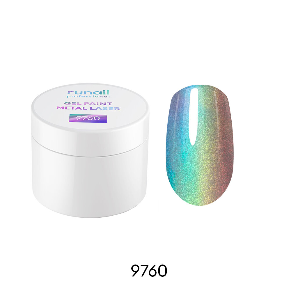 Runail, Гель-краска Gel paint Metal laser №9760, 5 г