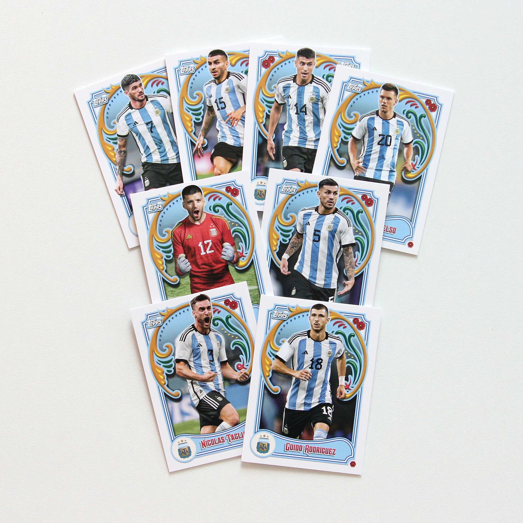 Набор коллекционных карточек Сборная Аргентины - лот #31- 8 карт