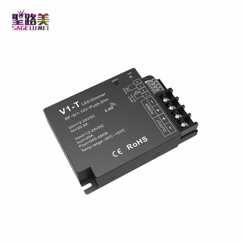 Одноцветный светодиодный диммер V1-T SAGE LU MEI 20A 240Вт/480Вт