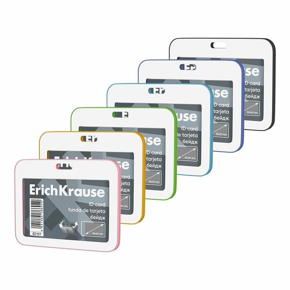 Бейдж горизонтальный ErichKrause книжка, размер вставки 85х54 мм, ассорти, в пакете (в упаковке 3 штуки)