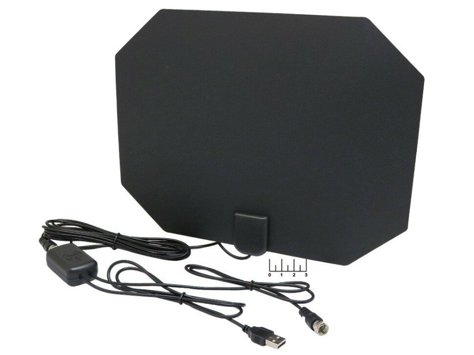 Антенна комнатная для цифрового ТВ RH-HDTV034 с усилителем (питание USB)