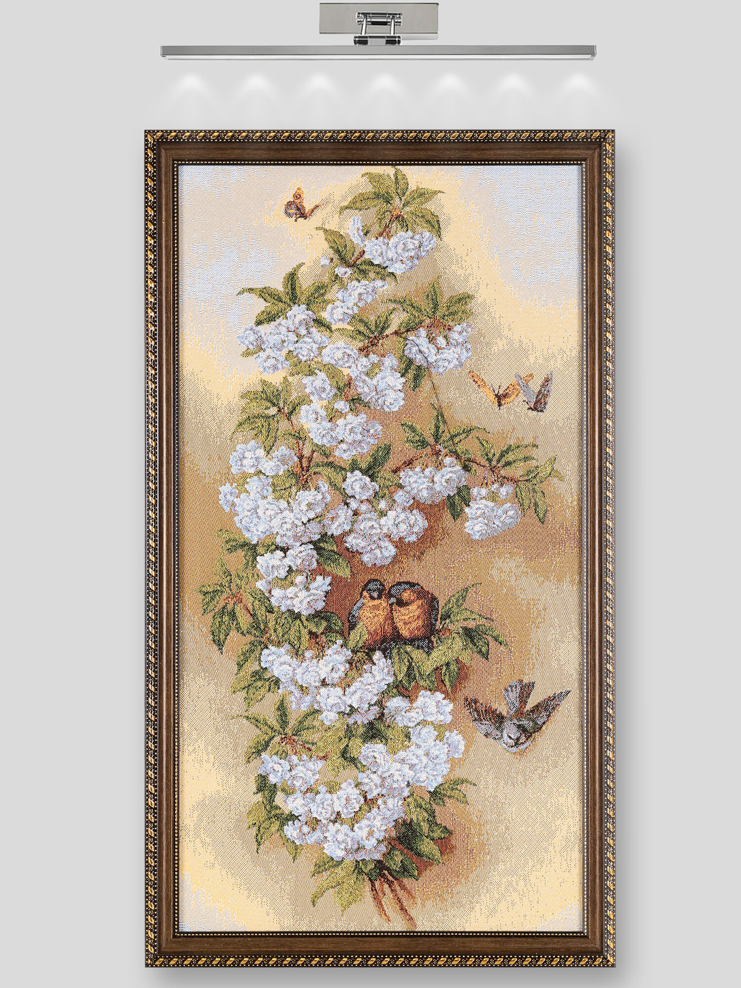 Картина интерьерная Магазин гобеленов "Влюбленные птички" 38*64 см гобелен