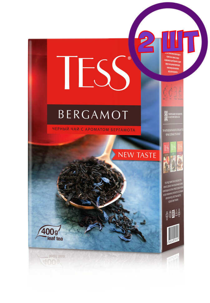Чай черный листовой Тесс Эрл Грей 400г. (комплект 2 шт.) 6015038