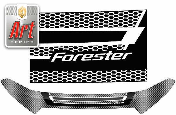 Дефлектор капота Subaru Forester 2012 2019 Серия "Art" белая САпластик