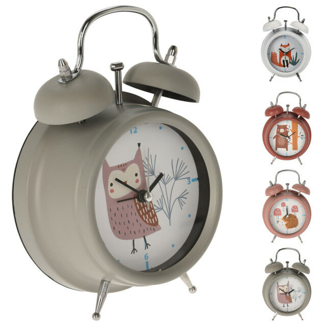 KOOPMAN Детский будильник Звери 118x57x170 мм из полипропилена, безопасный и яркий