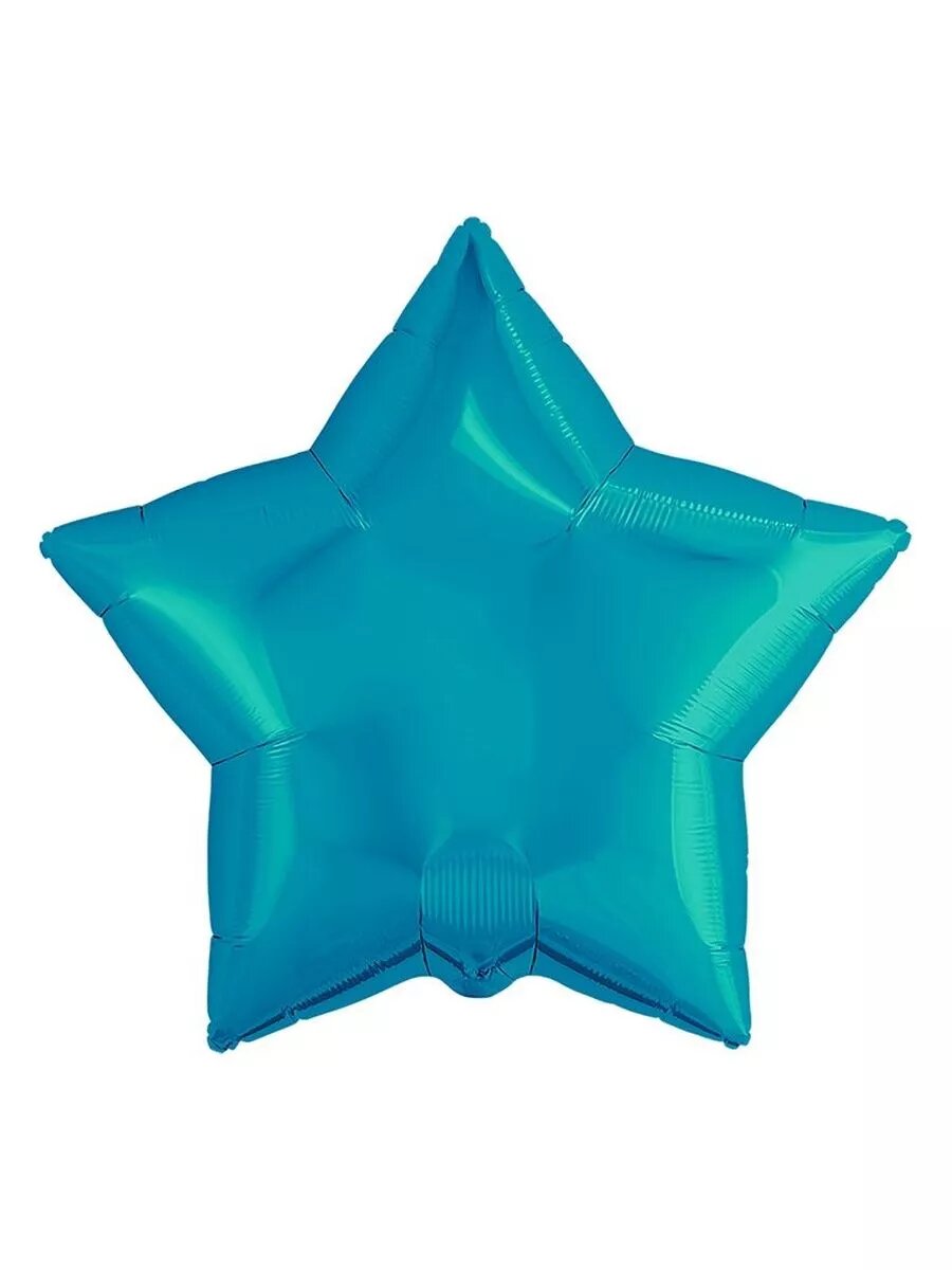 Звезда Бирюзовый, фольгированный шар (19"/48 см ) 1 шт. / AGURA, Россия