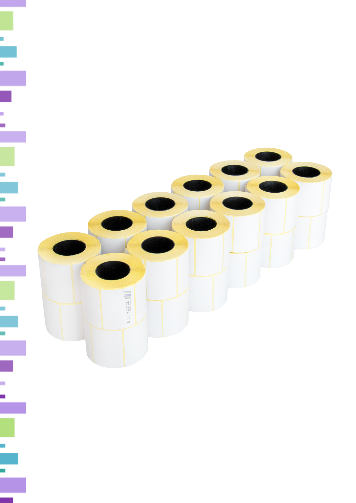 Термотрансферная этикетка полуглянец 58х40,24 ролика (600 шт в ролике) втулка 40 мм упаковка
