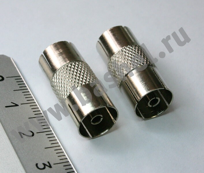 Переходник гнездо TV - гнездо TV метал.