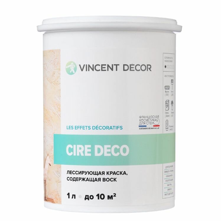 Краска лессирующая декоративная Vincent Decor Cire Deco 1 л