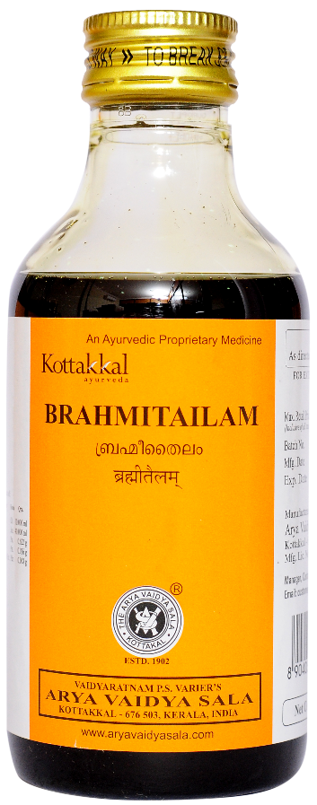 Масло Брами Тайлам Коттаккал при стрессе, головных болях, выпадении волос Brahmi Tailam Kottakkal 200 мл.