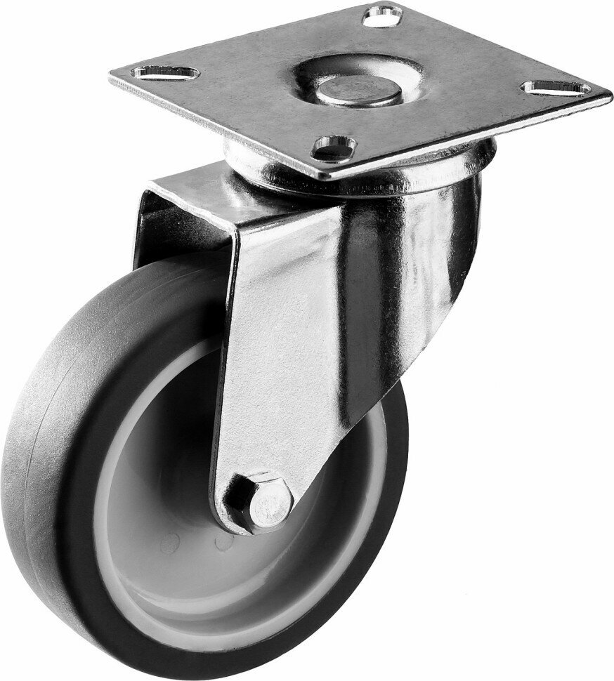 ЗУБР Колесо поворотное d=75 мм, г/п 60 кг, термопластич. резина/полипропилен, ЗУБР Профессионал, ( 30946-75-S )