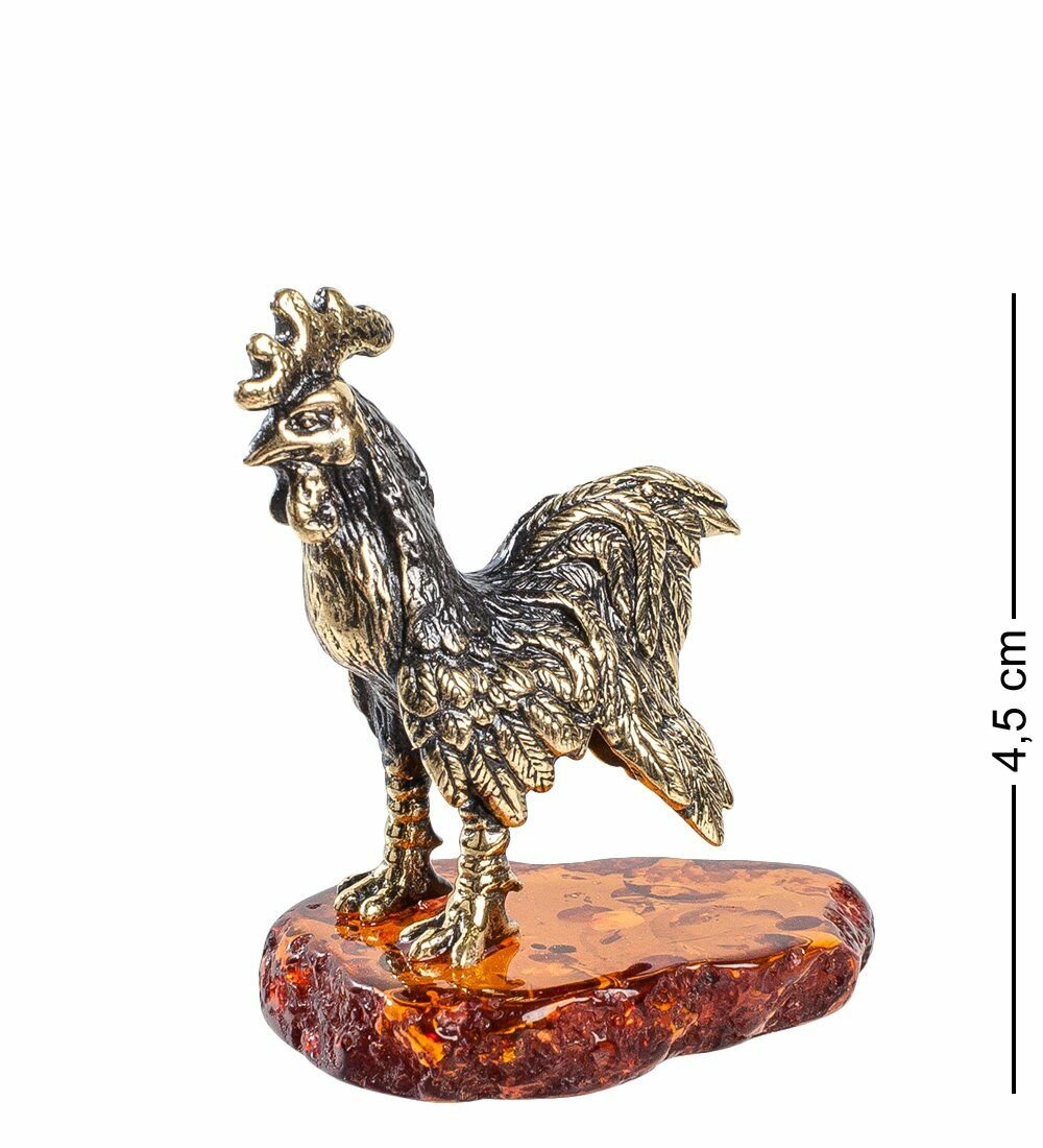 Фигурка 'Петух Шабо' (латунь, янтарь)