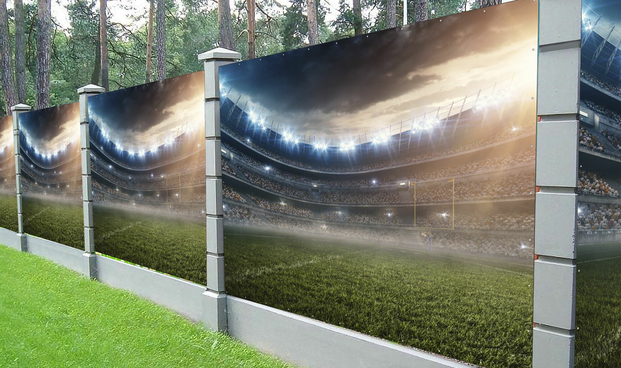 Фотосетка для забора, фасада Фотофасад с люверсами 3 х 2,4 м