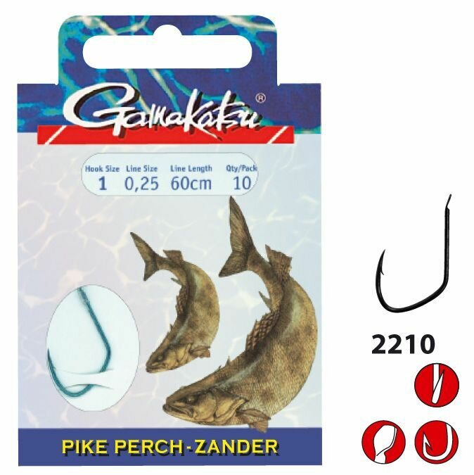 Крючок Gamakatsu Hook BKS-2210S Pike Perch 60 см №4 d0.20