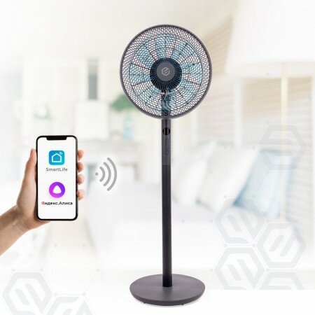 Вентилятор Evolution AirLeaf AL-823R Smart (серый), 55 Вт, 9 скоростей, управление механическое, таймер, пульт ДУ