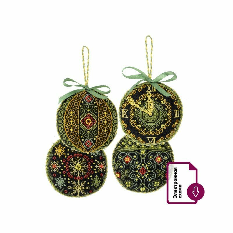 Набор для вышивания Риолис #2236АС Когда часы 12 бьют (2 изделия), Счетный крест, 9 х 9 см